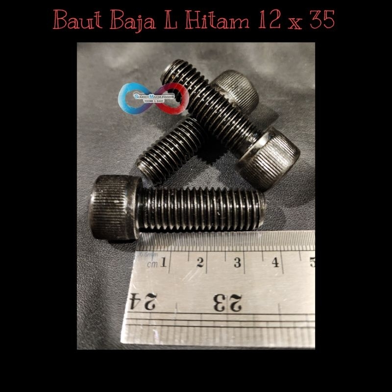 Jual baut L baja 12x35 baut L hitam | Shopee Indonesia