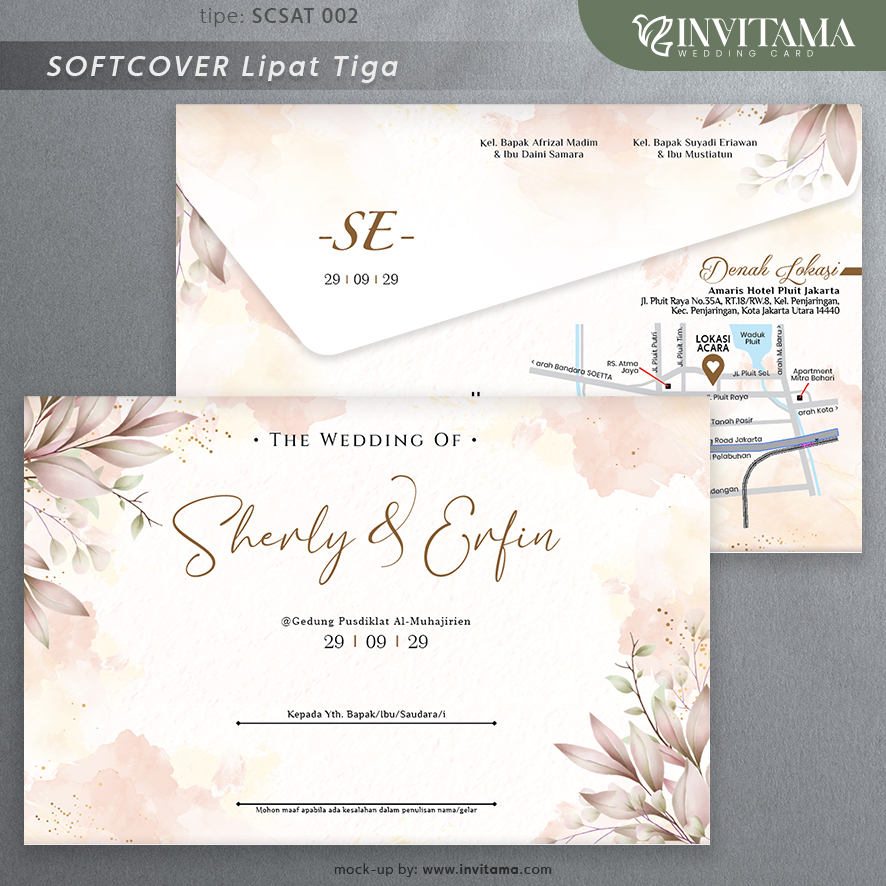 Jual Undangan Pernikahan Softcover Lipat 3 Unik Aesthetic Elegan Simple ...
