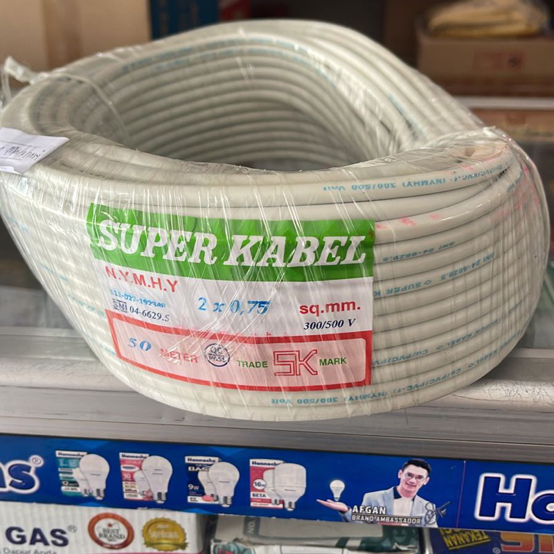 Jual kabel NYM HY 2 x 0.75 kabel listrik putih SNI Full Tembaga | Shopee Indonesia