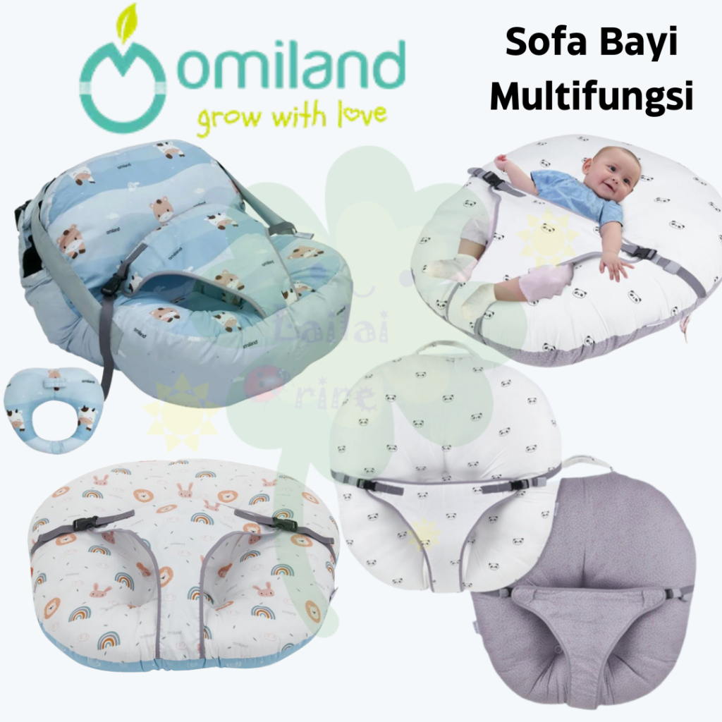 Jual OMILAND Sofa Bayi Multi Fungsi Multifungsi+Free Bantal Dot Motif ...