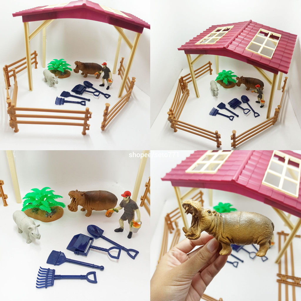Jual YH35 Mainan Anak Hewan ternak Farm Animals Home Rumah Kandang ...