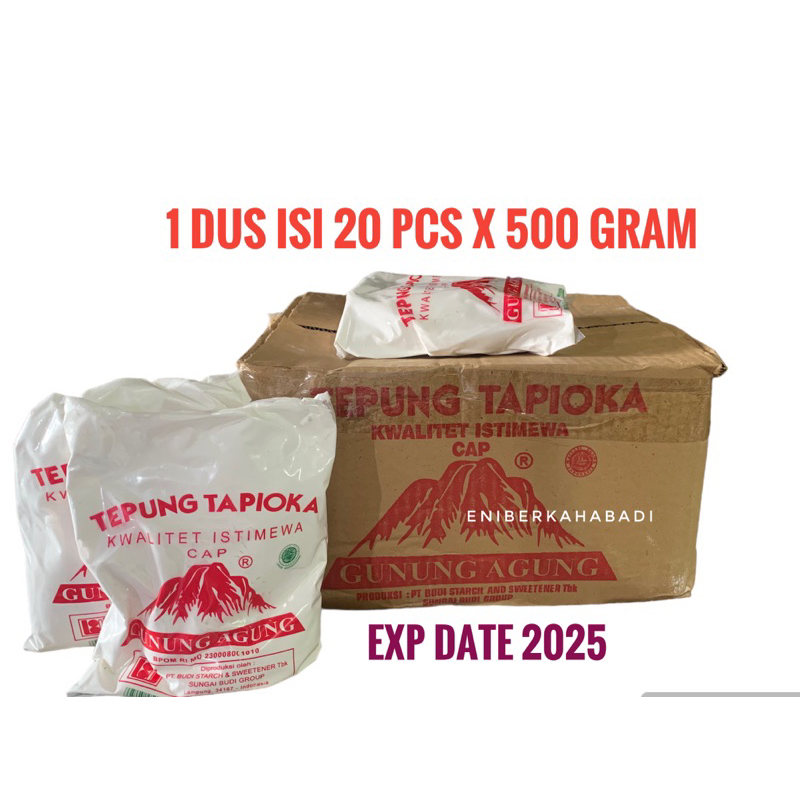 Jual Tepung Tapioka cap gunung agung 1 dus isi 20 pcs x 500 gram | Shopee Indonesia