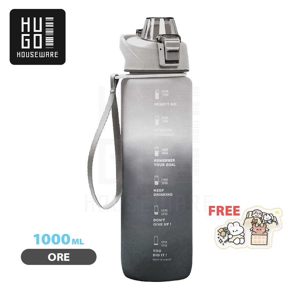 Jual HUGO Botol Minum 1 Liter Premium Botol Air Minum Anak Sport Design Anti Bocor BPA FREE ...