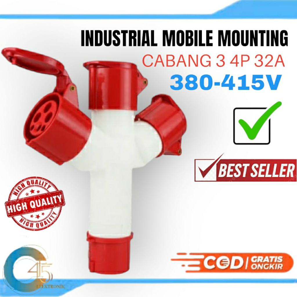 Jual INDUSTRIAL MOBILE MOUNTING SOCKET CABANG 3 IP44 4P 32A 1024 ...