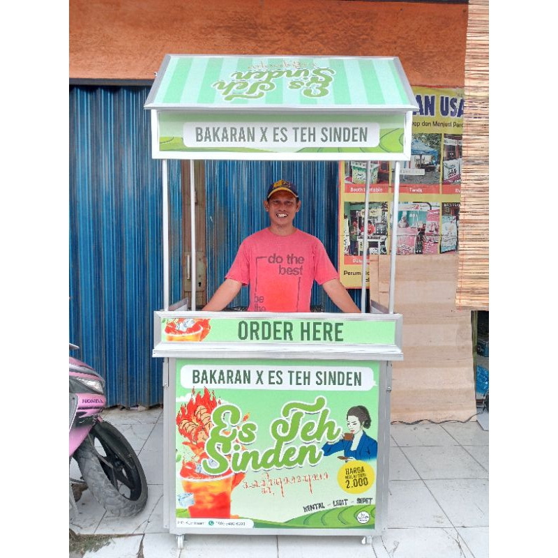 Jual BOOTH PORTABLE UKURAN MEDIUM 100 CM PAKAI ATAP | Shopee Indonesia
