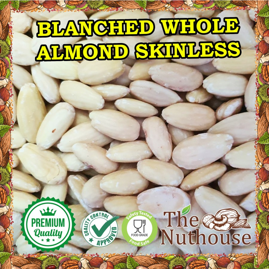 Jual 1kg Almond Blanched Whole RAW Skinless / Almonds Mentah Tanpa ...