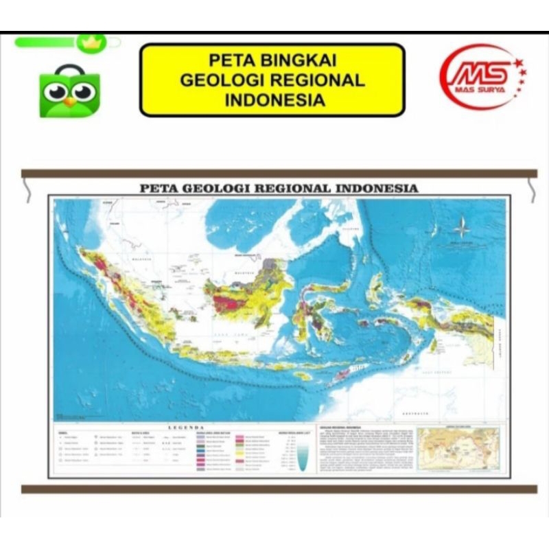 Jual Peta Bingkai Geologi Regional Indonesia Ukuran Jumbo | Shopee ...