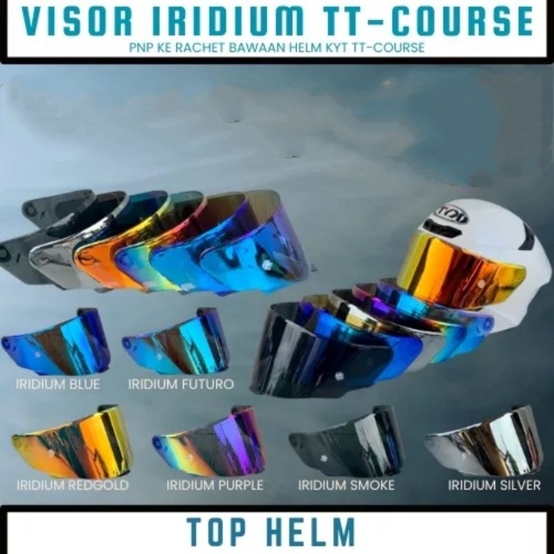Jual KACA FLAT VISOR KYT TTCOURSE / TT COURSE IRIDIUM RED GOLD/VISOR ...