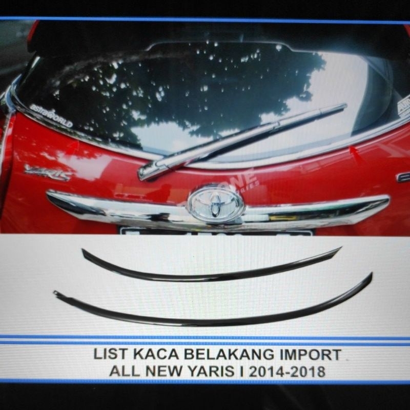 Jual lis list kaca pintu bagasi belakang mobil toyota yaris lele 2014 ...
