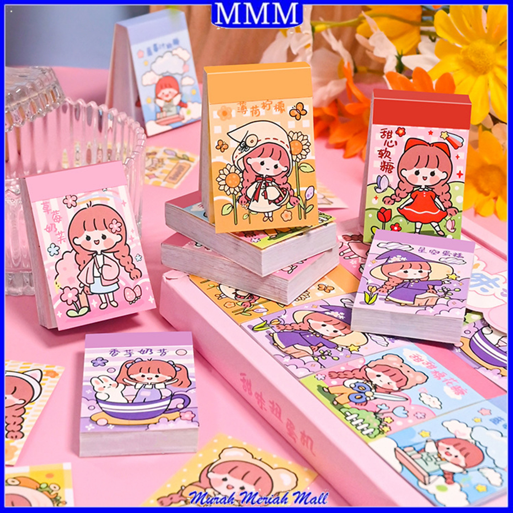 Jual MMM Stiker Buku Momo Mini 24 Lembar Karakter Lucu Sticker Note ...