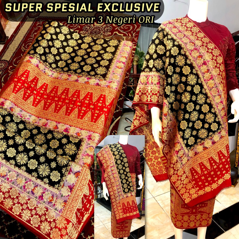 Jual SUPER SPESIAL EXCLUSIVE Songket limar 3 Negeri ORI/ Songket tenun palembang asli tenun ...