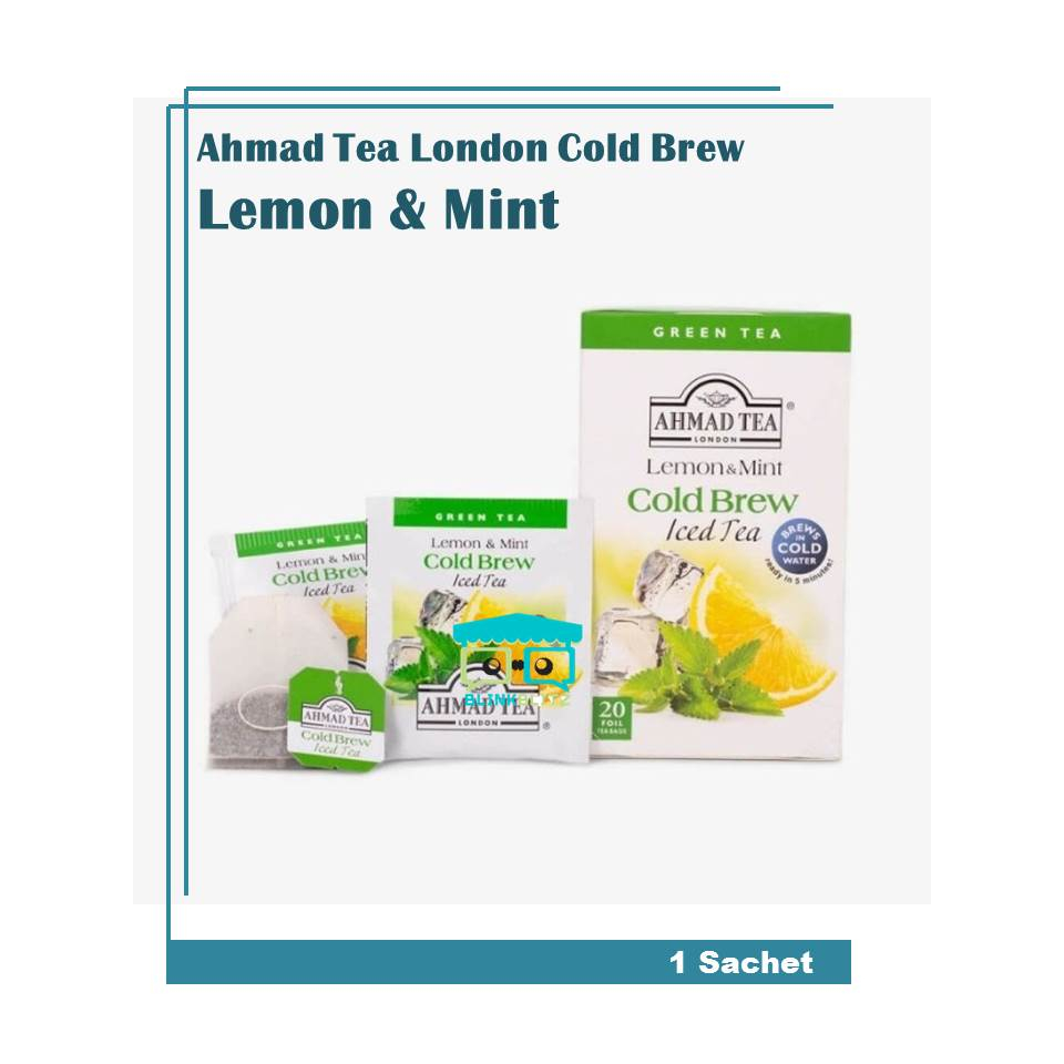 Jual SACHET Ahmad Tea London Green Tea COLD BREW LEMON & MINT Teh Hijau ...