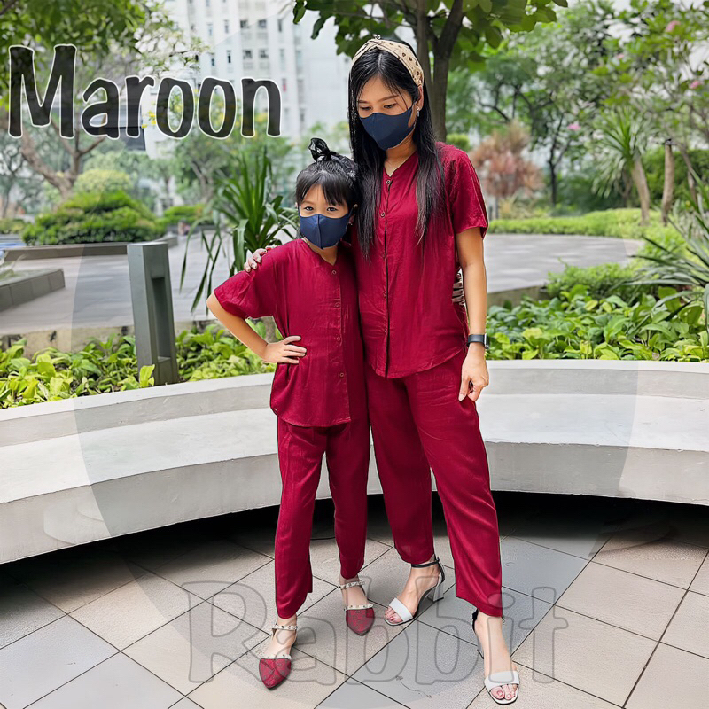Jual piyama cOzy Maroon Abu Mustard bisa couple mom kids and family ...