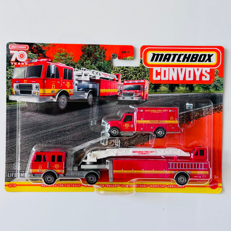 Jual MATCHBOX CONVOYS MEGA TON FIRETRUCK / TRUCK TRAILER / AMBULANCE ...