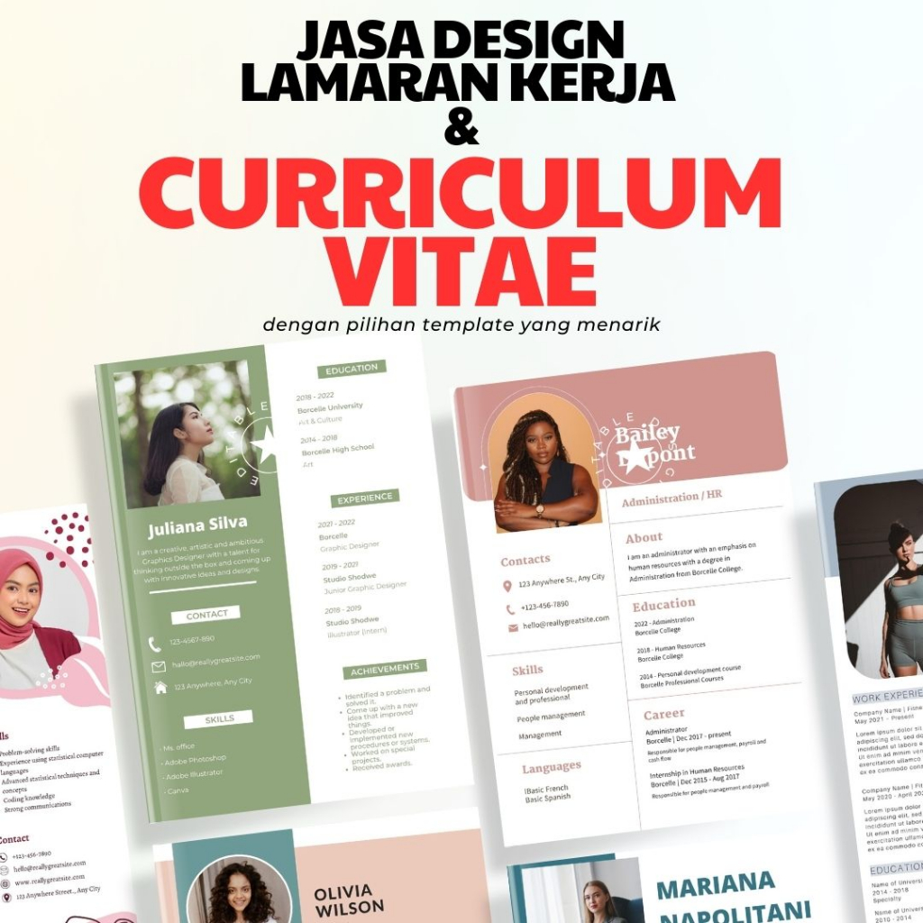 Jual Jasa pembuatan CV dan surat lamaran | Curiculum Vitae | CV Kreatif | PROFESSIONAL ...