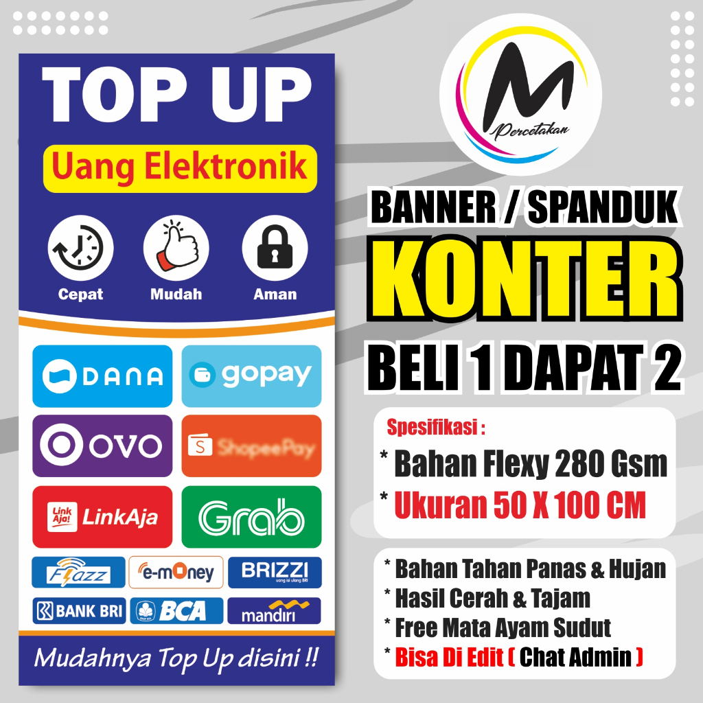 Jual Banner Top Up - 50x100 cm - Banner Konter Bukan Topup | Shopee ...