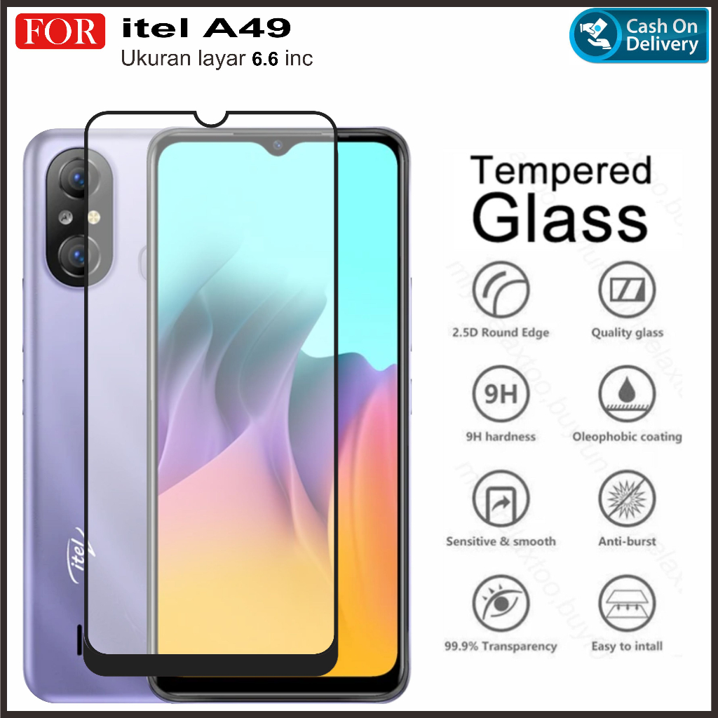 Jual Tempered Glass Layar Itel A49 A57 A57 Pro Anti Gores Pelindung ...