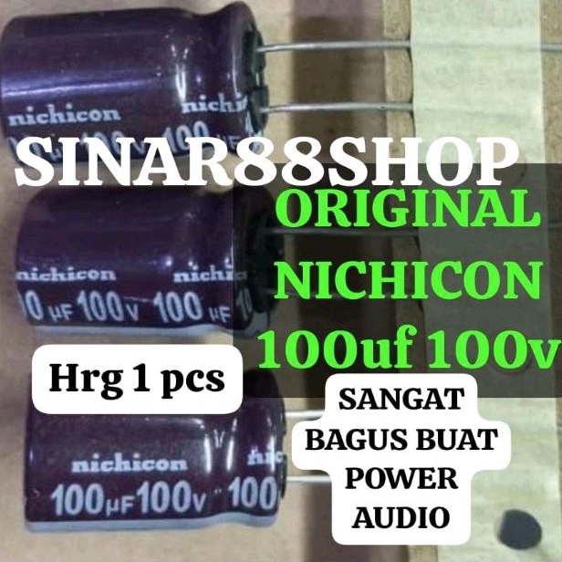 Jual ORIGINAL NICHICON 100uf 100v 100mk 100v 100 100v ELCO ECO ELKO EKO ...