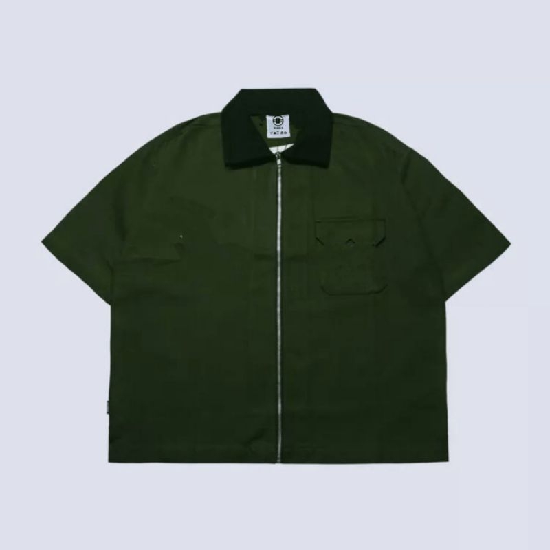 Jual Warstudio - Boxy Work Shirt Army polos | Shopee Indonesia