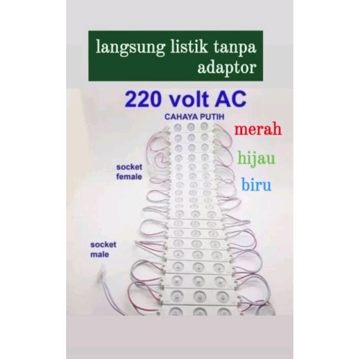 Jual Led modul 220 volt warna 2 watt AK langsung colok listrik tanpa ...