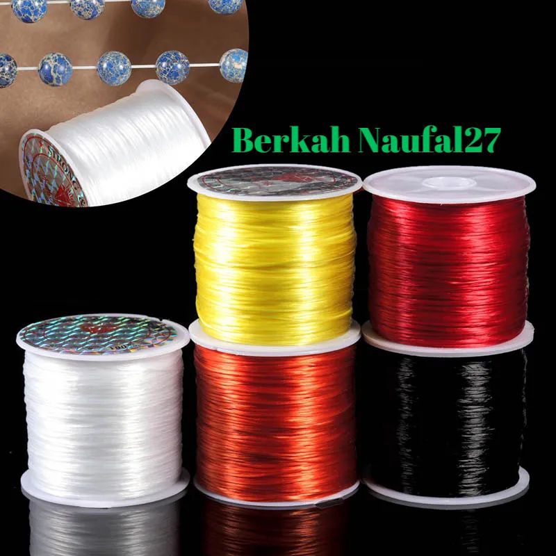 Jual Tali Benang Karet Elastis 60 Meter Super Kuat Bahan Craft Gelang ...