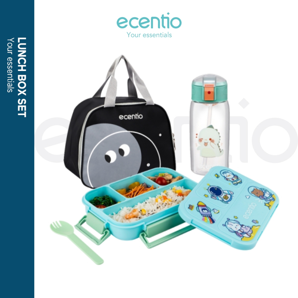 Jual ecentio lunch box set 1000ml anak dan botol minum anti bocor bpa ...
