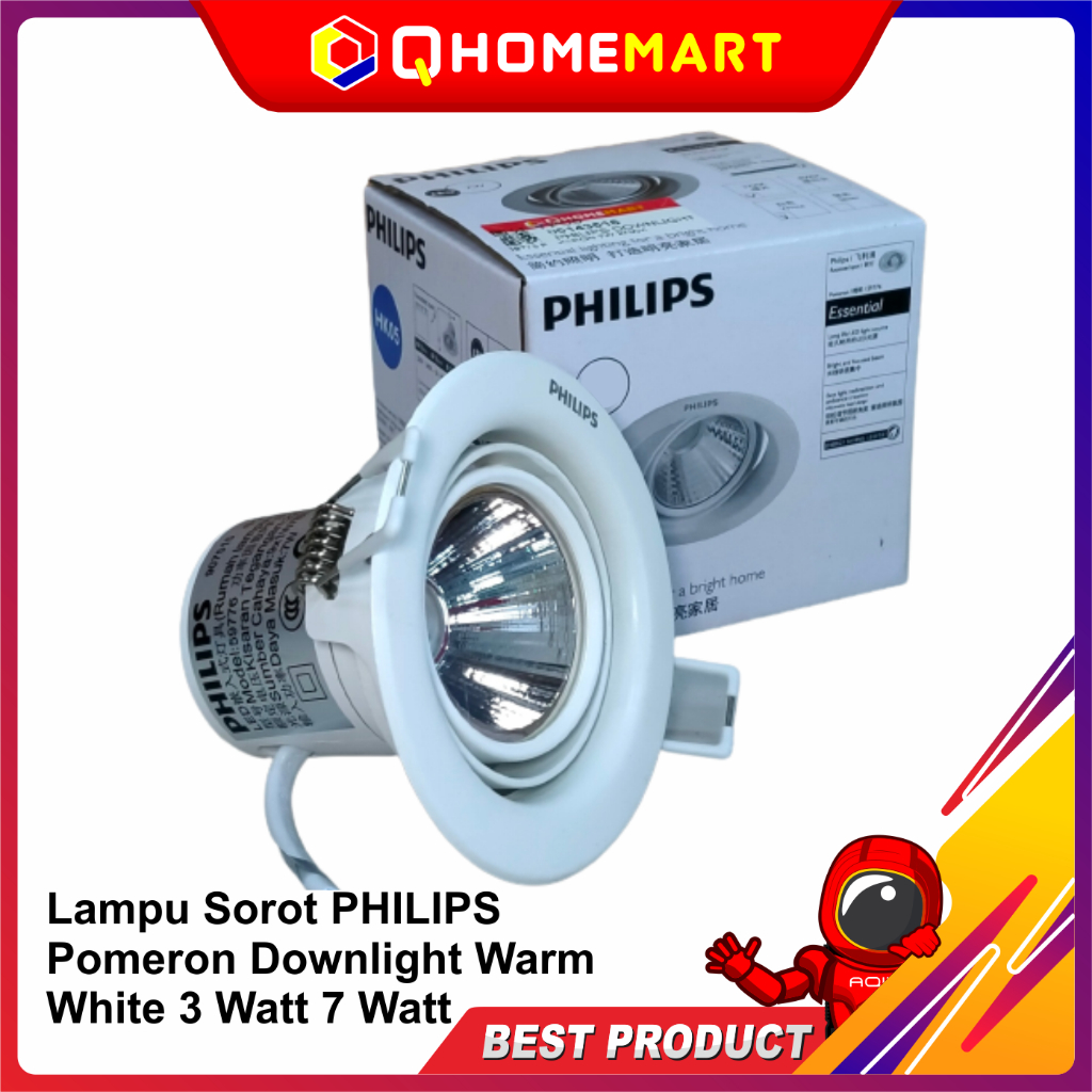 Jual Lampu Sorot PHILIPS Pomeron Downlight Warm White 3W 7 Watt ...