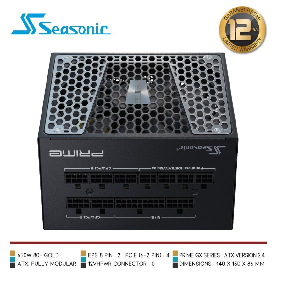 Jual Seasonic Prime Gold GX-650 650W 80+ Gold Full Modular - PSU | Shopee Indonesia
