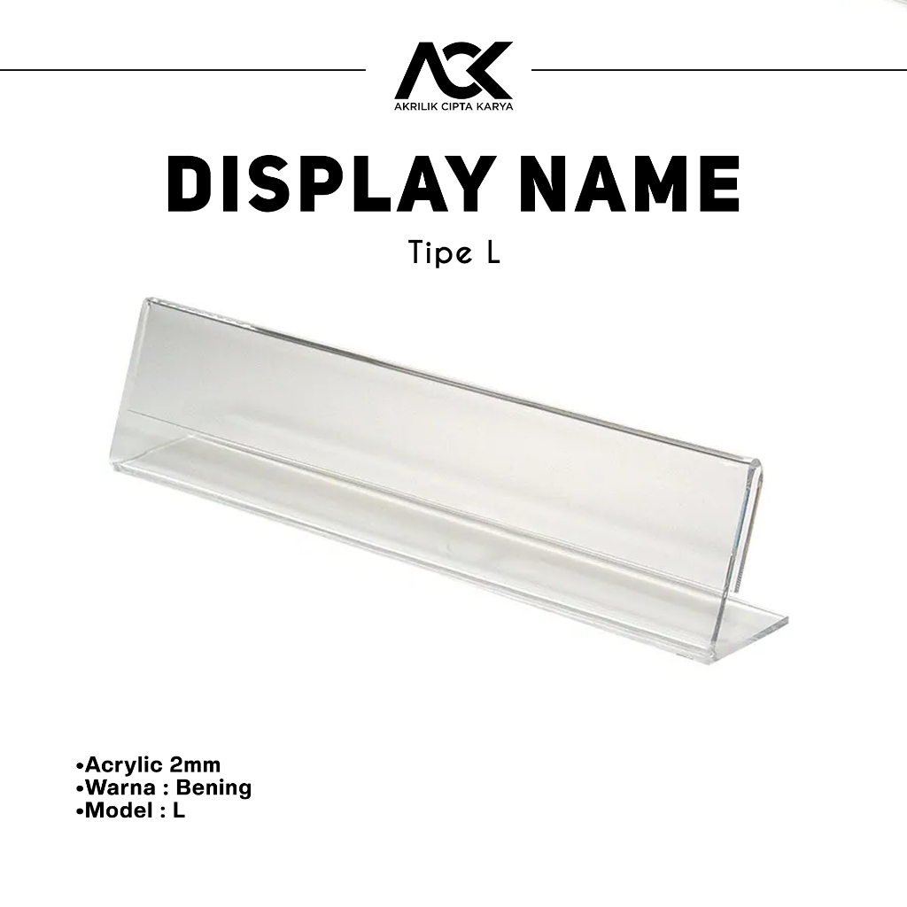 Jual Papan Nama Akrilik Meja Custom Model L / Acrylic Display Name Card ...