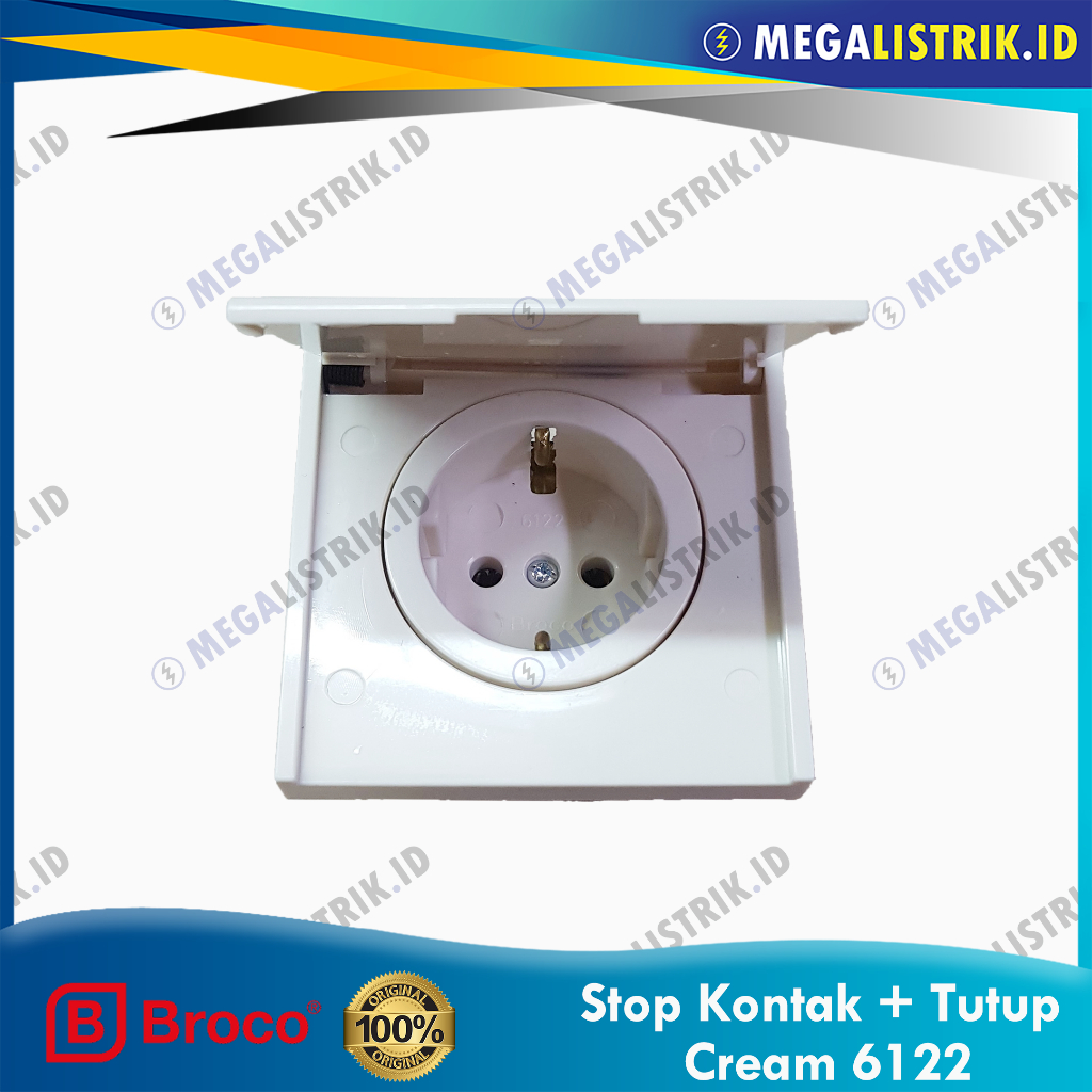 Jual BROCO STOP KONTAK ARDE + TUTUP INBOW CREAM 6122 / SOCKET OUTLET ...