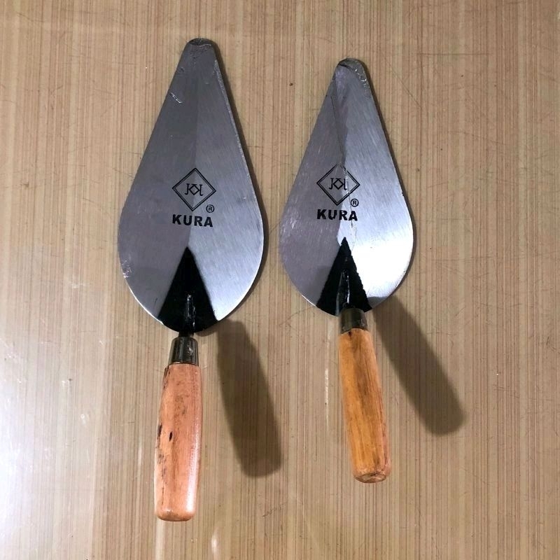 Jual sendok semen kura 7" 8"/sendok semen tukang lancip gagang kayu ...