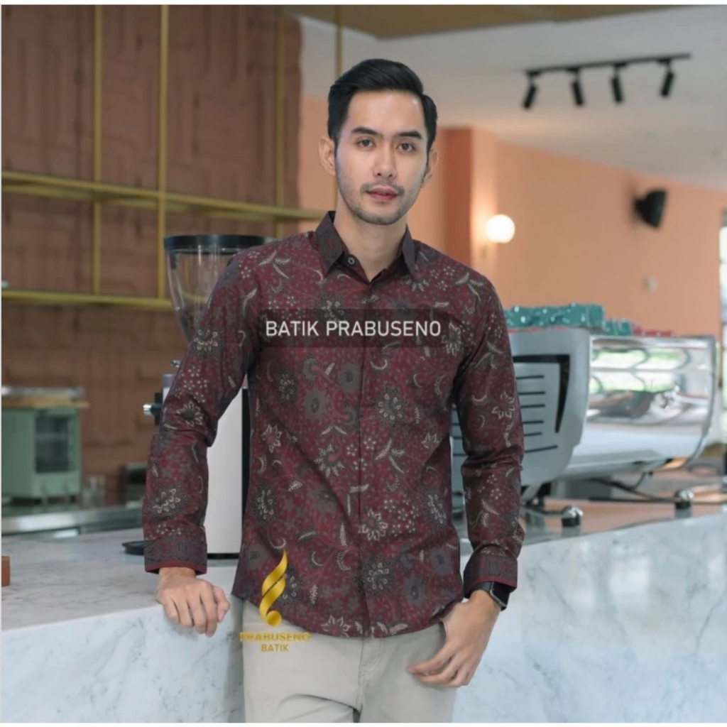 Jual Hem Batik Pria Motif RAMA ABANG Kemeja Slimfit Lengan Panjang ...