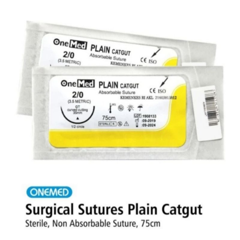 Jual ONEMED Benang Medis Catgut Plain 3/0 + Jar OneMed | Shopee Indonesia