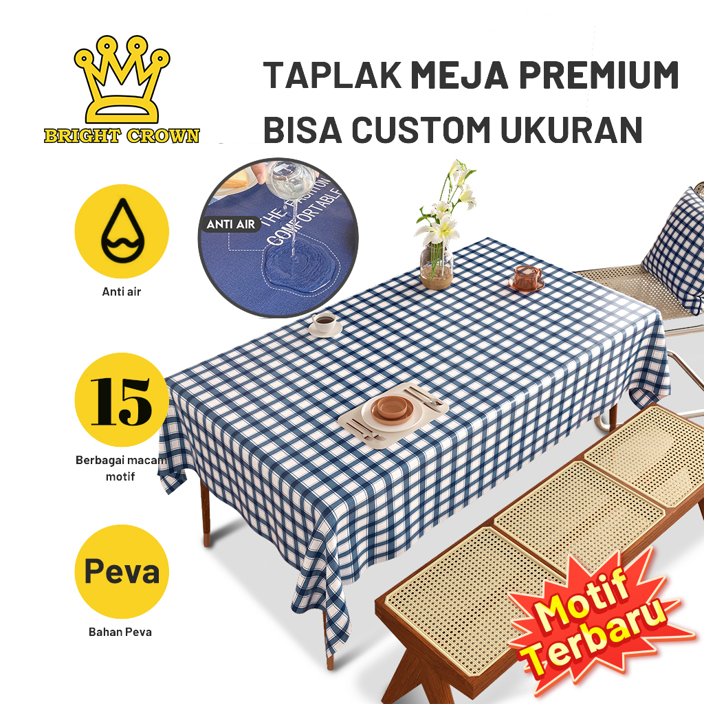 Jual Bright Crown Taplak Meja Makan Anti Air Bahan PEVA Alas Meja Makan ...
