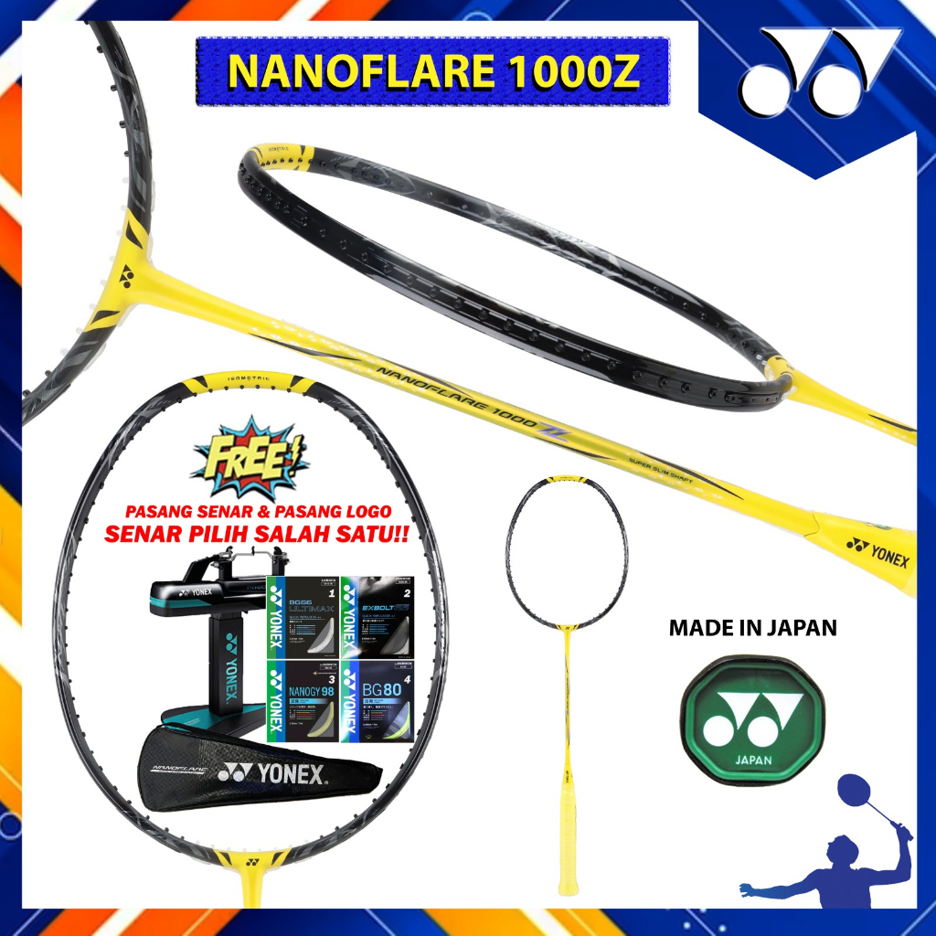 Jual Raket Badminton Original YONEX NANOFLARE 1000Z 1000 Z Lighting Yellow | Shopee Indonesia