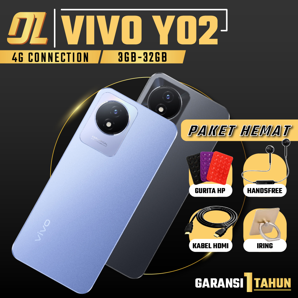 Jual VIVO Y02 3/32 RAM 3 ROM 32 GB 3GB 32GB HP Smartphone Android | Shopee Indonesia