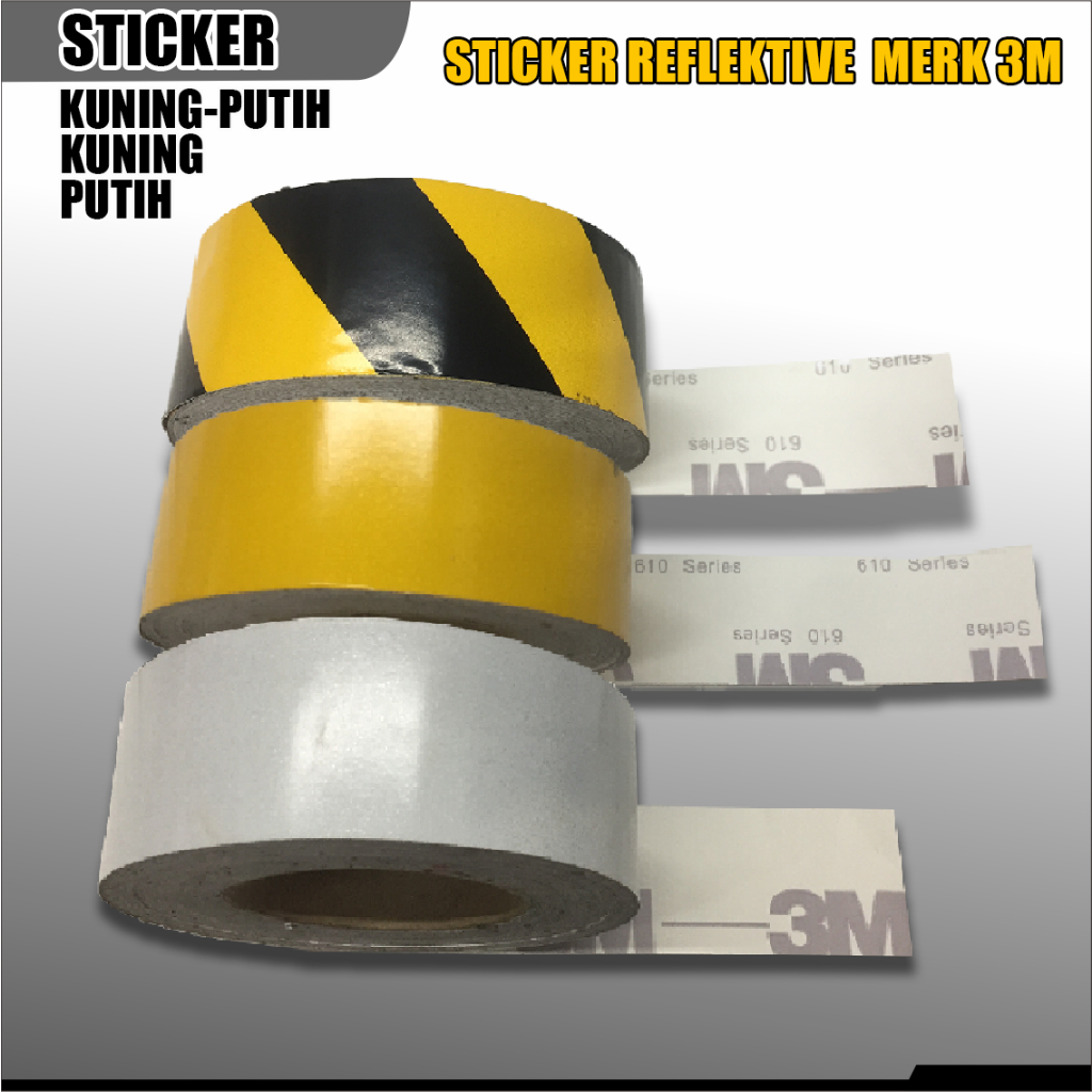 Jual STICKER REFLEKTIVE 3M PVC POLICE LINE STICKER MENYALA UK 5X100CM ...