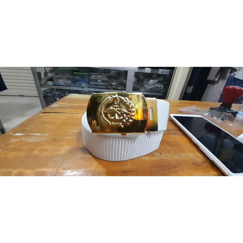 Jual sabuk logo Hankam model rell polos warna kuning bahan kuningan ...