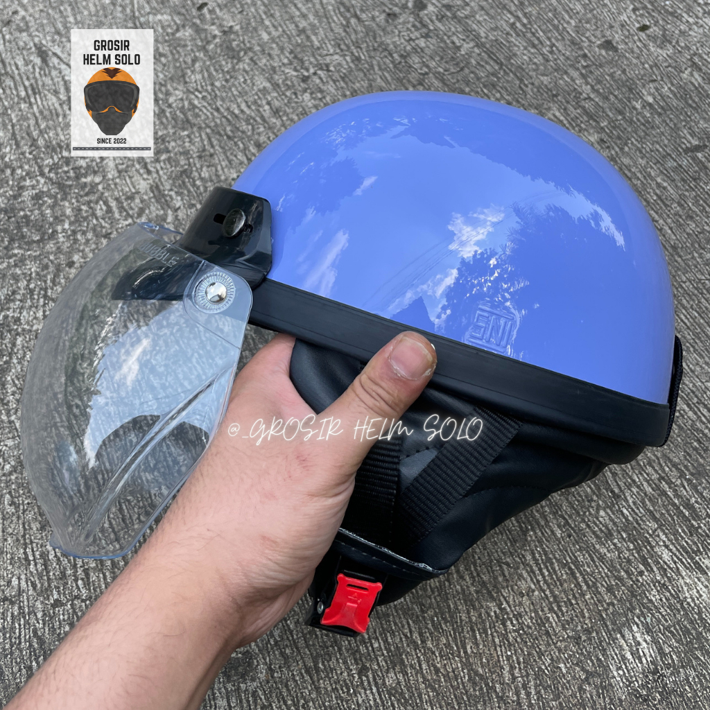 Jual helm chips bogo retro vespa polos dewasa SNI | Shopee Indonesia