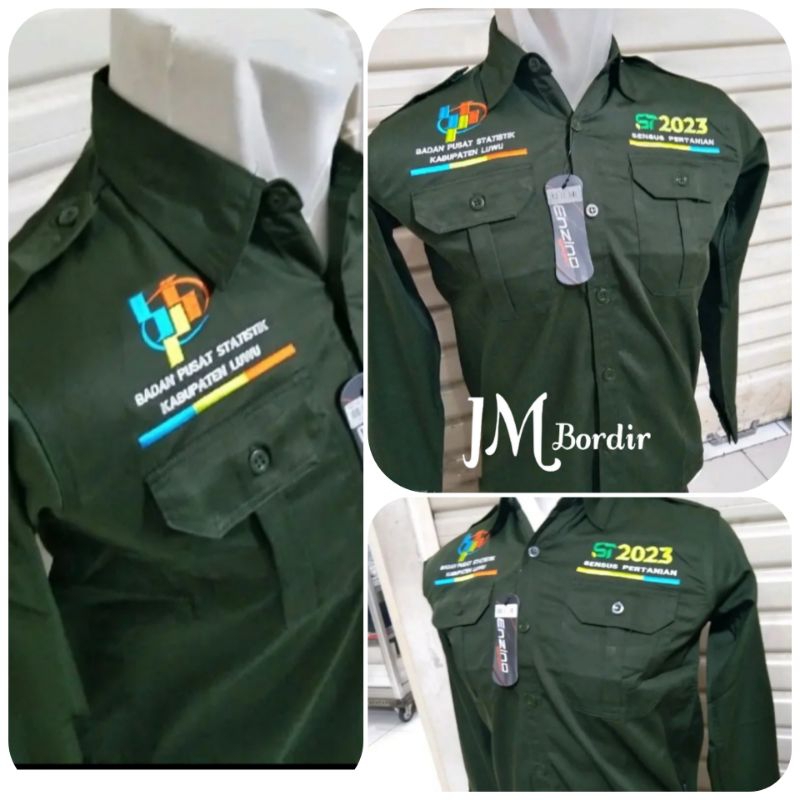 Jual KEMEJA BPS BORDIR || KEMEJA SENSUS PERTANIA || KEMEJA BADAN PUSAT STATISTIK BORDIR ...