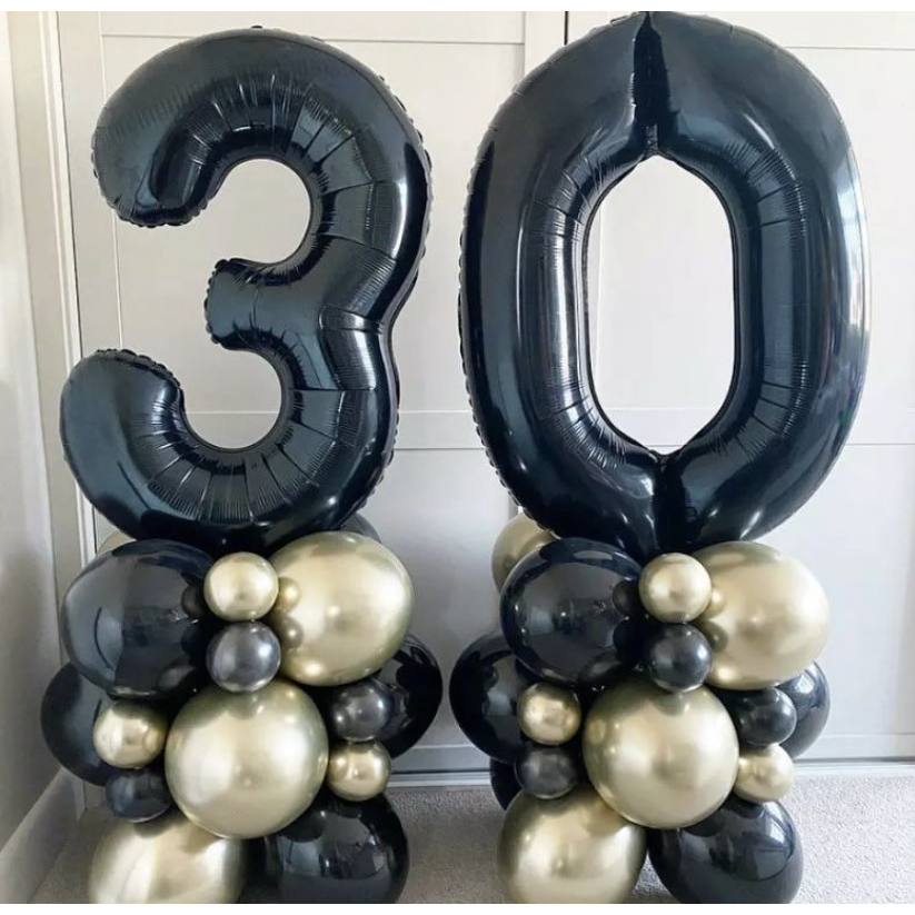 Jual Balon Angka Jumbo Hitam 1 METER | Shopee Indonesia