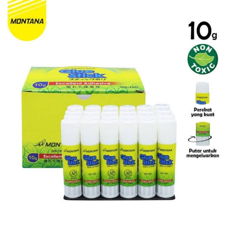 Jual [ BOX ISI 24 ] GLUE STICK 10 GR MONTANA GS-10 / LEM STICK / LEM ...