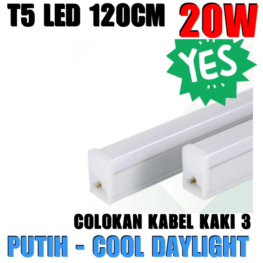 Jual Lampu TL NEON T5 LED 20W 120cm TUBE 120cm 20watt PUTIH BUKAN 16W 18W | Shopee Indonesia