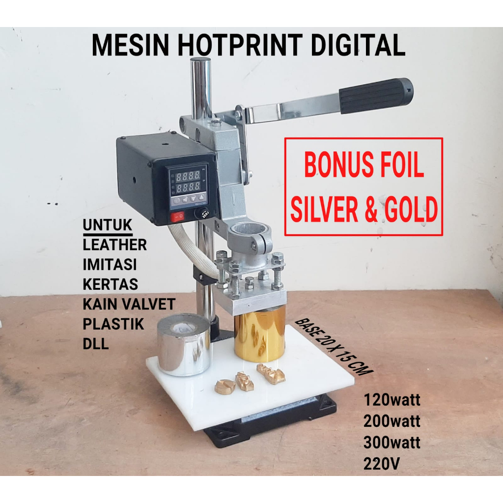 Jual mesin embos hot stamp print foil leather kulit bonus 2 foil gold ...