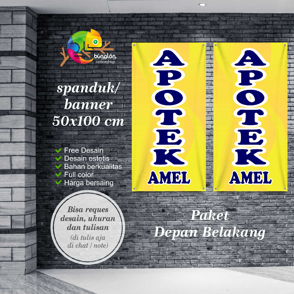 Jual Size 50x100 Plang Spanduk Banner Apotek | Shopee Indonesia