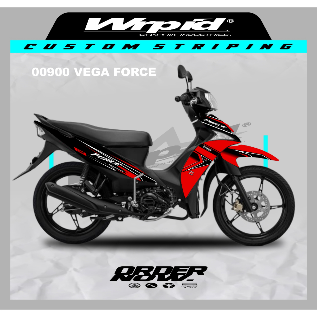 Jual 00900 sticker striping dan fullbody motor vega force motif garis ...