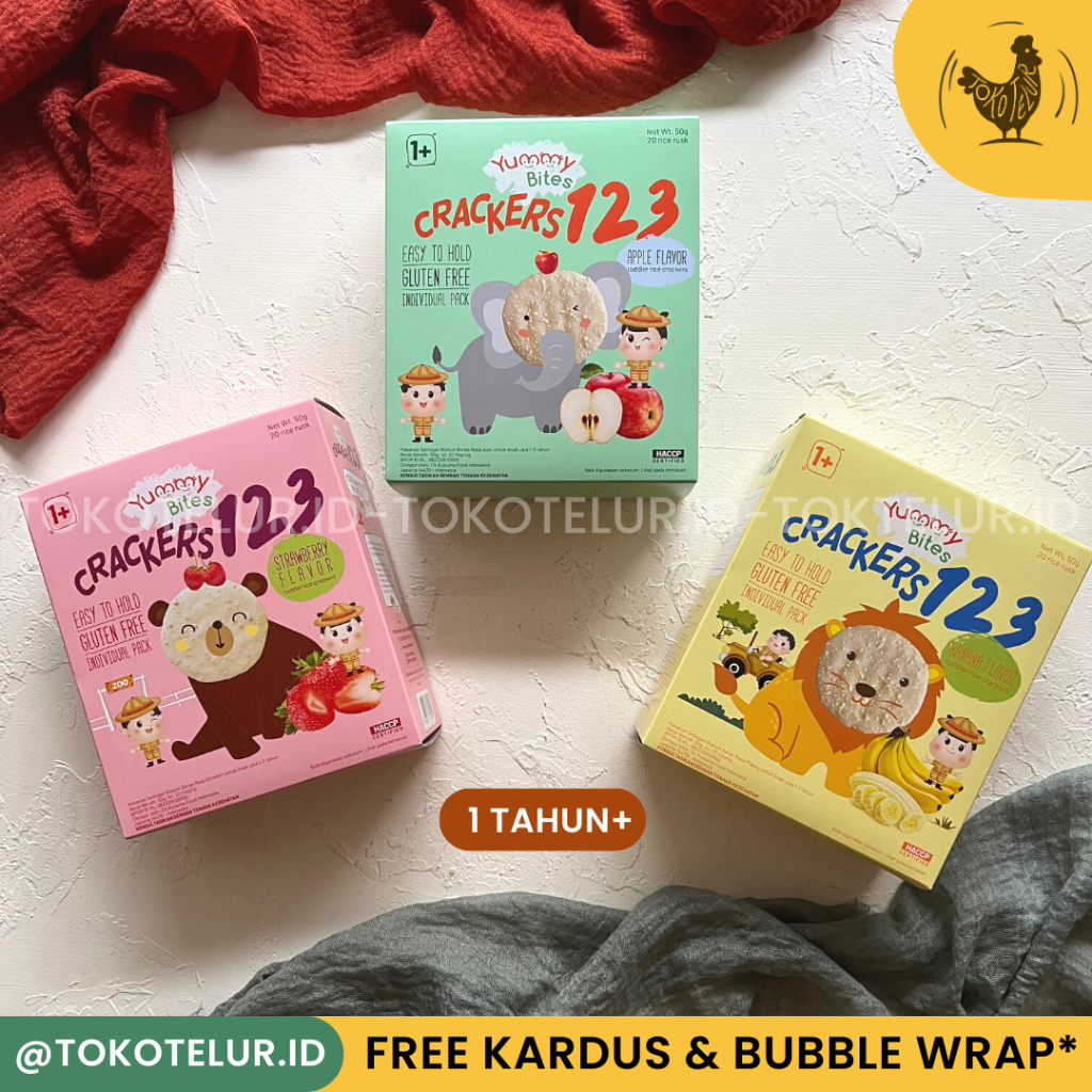 Jual YUMMY BITES - 123 Snack Rice Crackers / Snack Bayi MPASI Cemilan ...