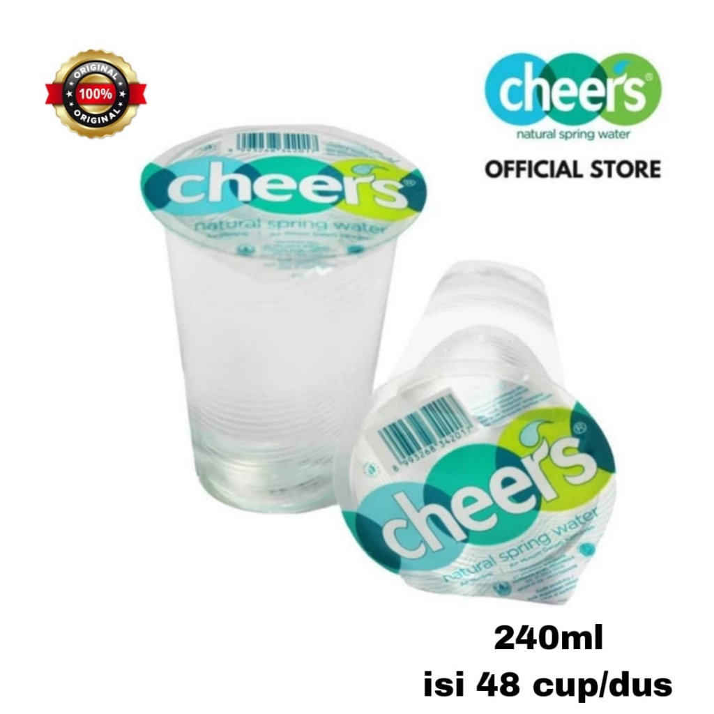 Jual cheers air mineral natural spring water 240ml isi 48 gelas/dus ...