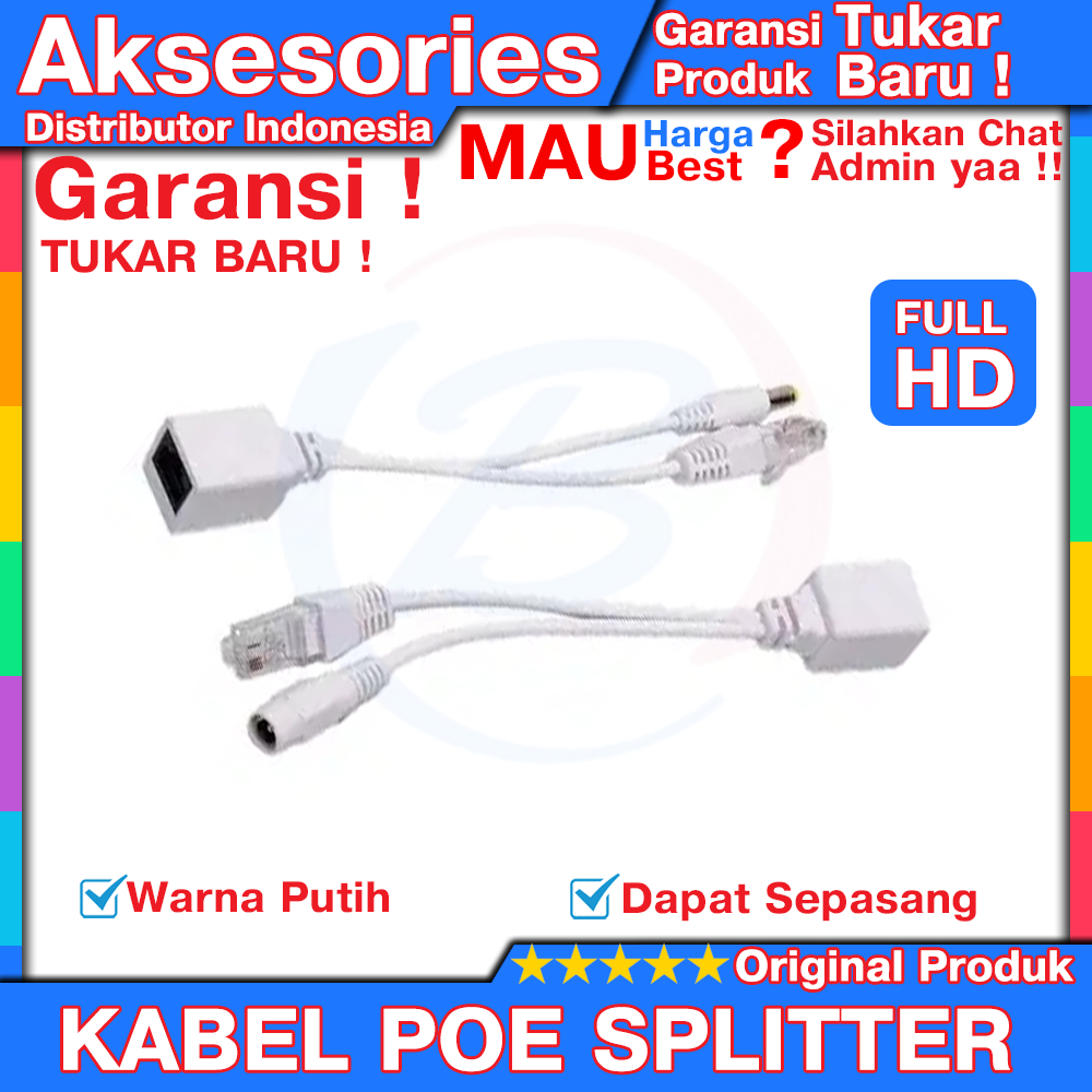 Jual Kabel Splitter Poe 1CH Warna Putih Dapat 2 unit / 1 Set | Shopee ...