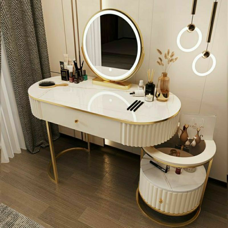 Jual meja rias minimalis lampu LED touchscreen | Shopee Indonesia